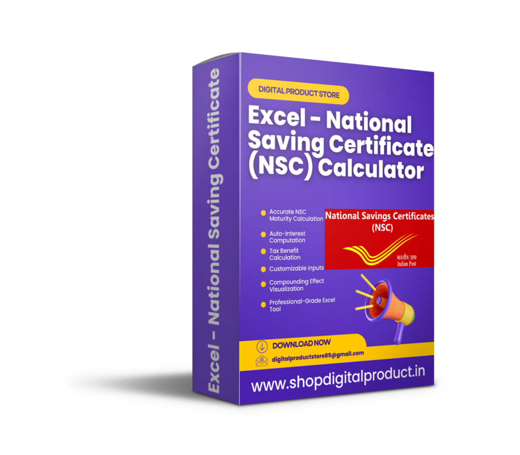 Excel – National Saving Certificate (NSC) Calculator – Digital Product ...